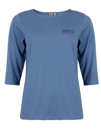 Roadsign Damen Langarmshirt Shirt mit positiven Print für inspirierende Alltagslooks blau, XL