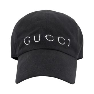 Gucci Canvas Baseball Cap mit Print - - Accessories - Damen - Schwarzk - M