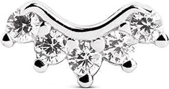 Singularu Boucle doreille seule Mini 5 Sparks Argent. Argent sterling 925 avec finition plaqué rhodium. Fermoir à vis. Bijoux pour femme