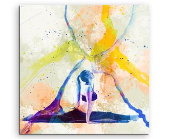 Paul Sinus Art Yoga II 60x60cm Wandbild SPORTBILD Aquarell Art tolle Farben von Paul Sinus