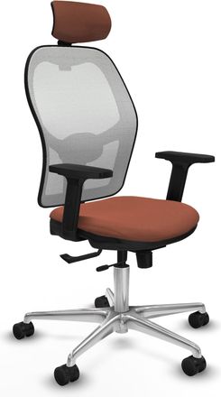 Piqueras y Crespo Ergonomischer Stuhl mit 2D-Armen, h&ouml;henverstellbare Lendenwirbelst&uuml;tze und h&ouml;henverstellbares Kopfteil, Neigung und Neigung, ausgestattet mit Syncro/T