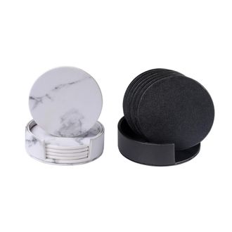 Cabilock 7st&uuml;cke Runder Pu-Leder-untersetzer Tassenmatte Getr&auml;nkematte Aus Leder Isolierende Matte F&uuml;r Kaffeetasse Teetasse Und Kalte Getr&auml;nke F&uuml;r Zuhause Und 