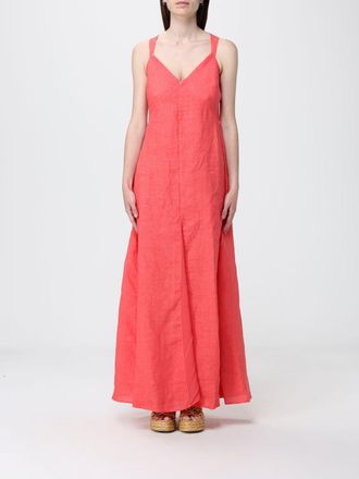 120% Lino Robe Femme couleur Rouge