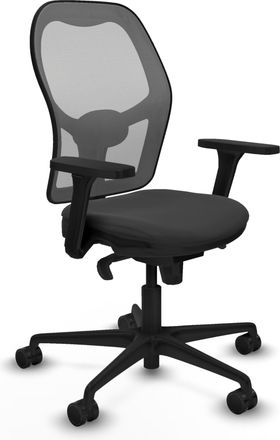 Piqueras y Crespo Schreibtischstuhl, Grau, mit 3D-Armlehnen, h&ouml;henverstellbare Lendenwirbelst&uuml;tze, mit 5 Positionen und injiziertem Schaumstoff, Grau/Dunkelgrau