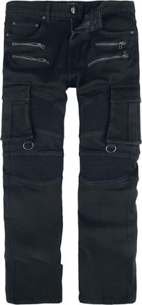 Rock Rebel by EMP Herren Schwarze Medium Rise Jeans mit vielen Taschen W31L32