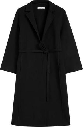 Jil Sander Manteau Ceintur&eacute; en Laine - Femme - Manteaux - Noir - Taille: 36 FR