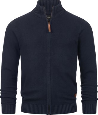 Indicode Herren INLut Strickjacke mit Stehkragen und Reißverschluss | Cardigan Feinstrickjacke für Männer Navy, XL