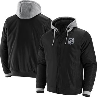 Fanatics Herren NFL NHL Sateen Jacke Farbe: Schwarz (NHL); Größe: XXXL