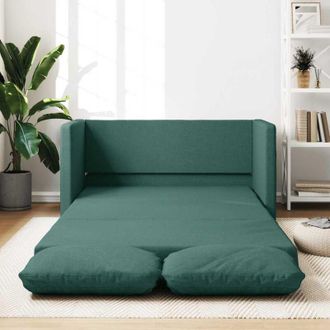 vidaXL Vidaxl - Canap&eacute;-lit 2 en 1 vert fonc&eacute; 112x174x55 cm tissu