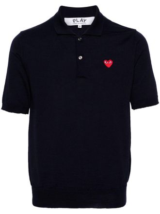 Comme Des Garçons polo à patch coeur - Bleu