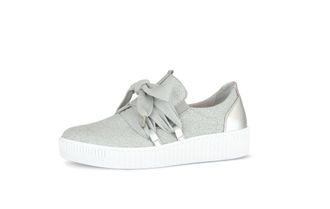 Gabor Damen Low-Top Sneaker, Frauen Halbschuhe,Wechselfußbett,Best Fitting,Laufschuhe,Freizeit,sportlich,straßenschuhe,Silber,37.5 EU / 4.5 UK