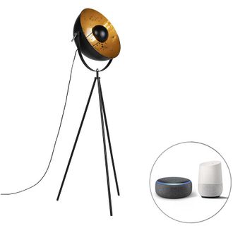 QAZQA Smartes Stehlampen-Stativ schwarz inkl. Wifi A60 - Magna 40 Eglip