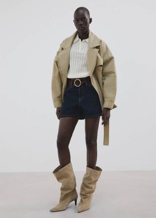 Mango Short en denim droit taille mi-haute bleu - Femme - 32 - MANGO