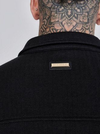 Siksilk Langarmshirt SikSilk Herren Schwarzes Smart Overshirt
