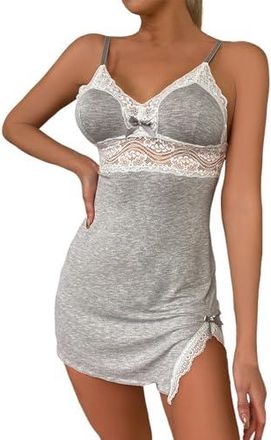Generico QJDFLL Ensemble de Lingerie pour Femmes, Bralette et Culotte en Dentelle, Sexy &agrave; Bretelles(Grey,XL)