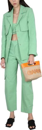 Ganni Organic Cotton Crop Top - Green