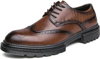 Generic Chaussures Habill&eacute;es pour Hommes Confortables Business D&eacute;contract&eacute; Oxfords pour Hommes Baskets en Cuir Habill&eacute;es pour Bureau, Mariage Formel,Marron,38