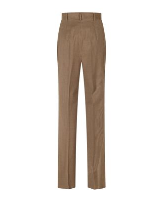 Max Mara Womens Classic Pinstripe Wool Trousers Camel Virgin