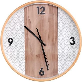 Vacchetti Giuseppe Vacchetti Uhr aus Naturholz und Weiß, Durchmesser 32 cm, Höhe 4,8 cm