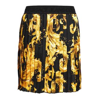Versace Jeans Couture Pleated Printed Skirt - - Skirts - Damen - Schwarzk - 2XS