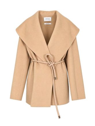 Sportmax Knielanger Mantel - Camel