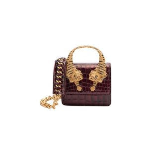 Roberto Cavalli Krokodil-Print Tiger Tasche - - Bags - Damen - Rot - ONE SIZE