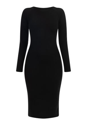 Mymo Langarmkleid midi Damen schwarz