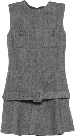 Self Portrait Femme, Robes, Gris, Taille: 34 FR Herringbone Flared Mini Dress