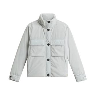 Woolrich Cloud Jacke mit Stehkragen und Packbare Kapuze - - Jackets - Damen - Grau - M