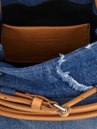 Moschino Denim & Leather Handbag - Blue