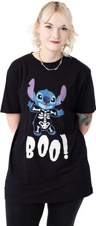 Disney Lilo & Stitch T-Shirt Graphique Noir pour Femmes | Point dhalloween Boo! T-Shirt à Manches Courtes
