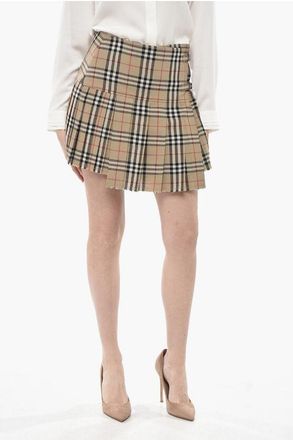 Burberry Pleated Miniskirt With Tartan Pattern And Wrap Design size 40
