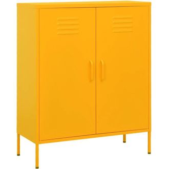 vidaXL Armoire de rangement Jaune moutarde 80x35x101,5 cm Acier - Vidaxl