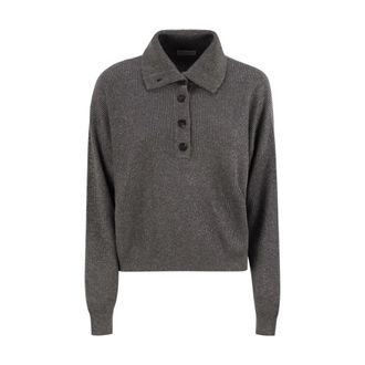 Brunello Cucinelli Rundhals-Strickware - - Knitwear - Damen - Grau - M