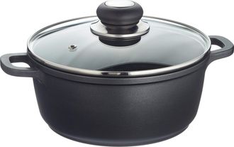 Kr&uuml;ger Karl Kr&uuml;ger Aluguss Fleischtopf mit Glasdeckel Delta, &Oslash; 20 cm