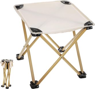 IFUNDOM Faltbarer Outdoor Hocker Extra Groß mit Robustem Carbonstahlrahmen und Oxford Leichter Tragbarer Klapphocker für Camping Angeln Picknick Inklusive Auf