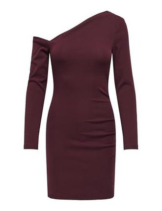 Only Assymetric Dress Onlvilla Robe asym&eacute;trique L/S CS JRS, Bordeaux, S Femmes