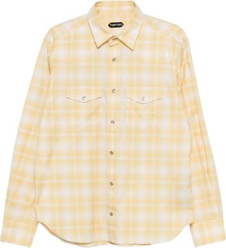 Tom Ford chest-pocket checked shirt - Gelb