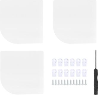 BESPORTBLE 3 St&uuml;ck Schwebende Eckregale aus Holz 15X15cm Wandmontierter Eckorganizer f&uuml;r K&uuml;che Schlafzimmer und B&uuml;ro Ovales Wandregal In Milchwei&szlig;