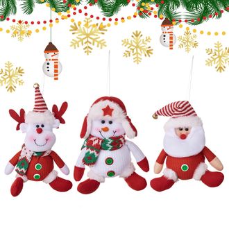 Generic Weihnachtsschmuck für Baum, 3 Stück Weihnachtsmann Elch Festliche Anhänger | Dekorative Weihnachtsanhänger - für Haus Schlafzimmer Schreibtisch Tür Wa