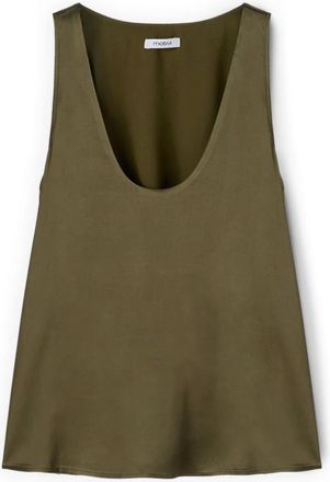 Motivi Femme, Tops, Vert, Taille: 44 FR Wide shoulder satin top