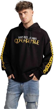 Versace Jeans Couture Homme, Sweatshirts et sweats &agrave; capuche, Noir, Taille: S Chain Logo Sweat &agrave; capuche