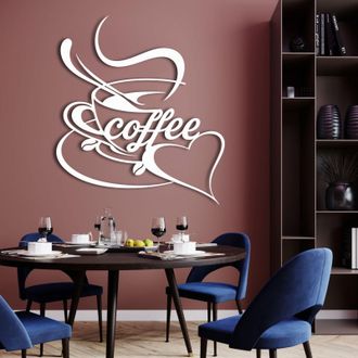 Generic Schwarze Kaffeetasse als Wanddeko aus Metall, Wanddekoration aus Schmiedeeisen f&uuml;r Wohnzimmer und Schlafzimmer, Moderne Kaffeetassen-Kunstskulptur f&uuml;r