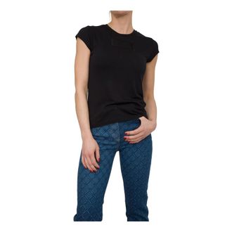 Elisabetta Franchi L&auml;ssiges Baumwoll T-Shirt f&uuml;r Frauen - - Tops - Damen - Schwarzk - M