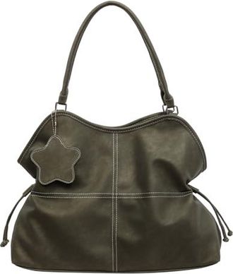 Generic Sac &agrave; main &agrave; bandouli&egrave;re en cuir synth&eacute;tique pour femme et fille - Couleur unie - Pour l&eacute;cole, le travail, un usage quotidien, Vert, 17.32x5.12x12.6in