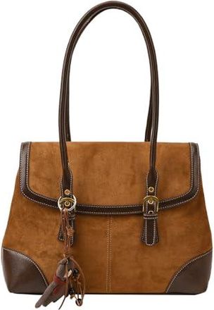 Generic Sac &agrave; bandouli&egrave;re tendance en daim synth&eacute;tique pour femme - Grande capacit&eacute; - Pour un usage quotidien et les voyages, marron, 480.00x260.00x220.00mm/1