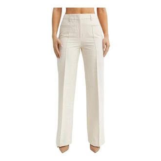Fay Wei&szlig;e Baumwollhose mit hohem Bund und weitem Bein - - Trousers - Damen - Wei&szlig; - L