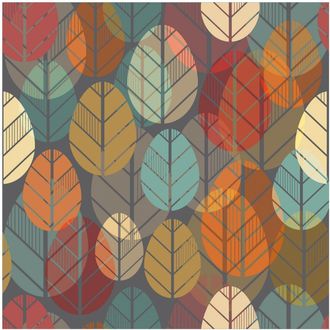 Wallario Sticker/Aufkleber f&uuml;r K&uuml;hlschrank/Geschirrsp&uuml;ler/K&uuml;chenschr&auml;nke, Selbstklebende Folie - 60 x 60 cm, Motiv: Bunte Bl&auml;tter in Herbstlaune