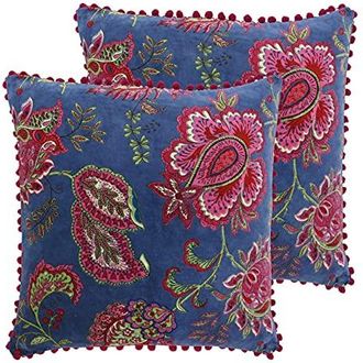 Riva Paoletti Malisa Twin Pack-Feder gefüllte Kissen, Baumwolle, Rauchblau, 50 x 50cm, 2