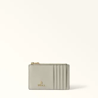 Furla Camelia Kartenetui M Stone Gray Grau Strukturiertes Leder Damen